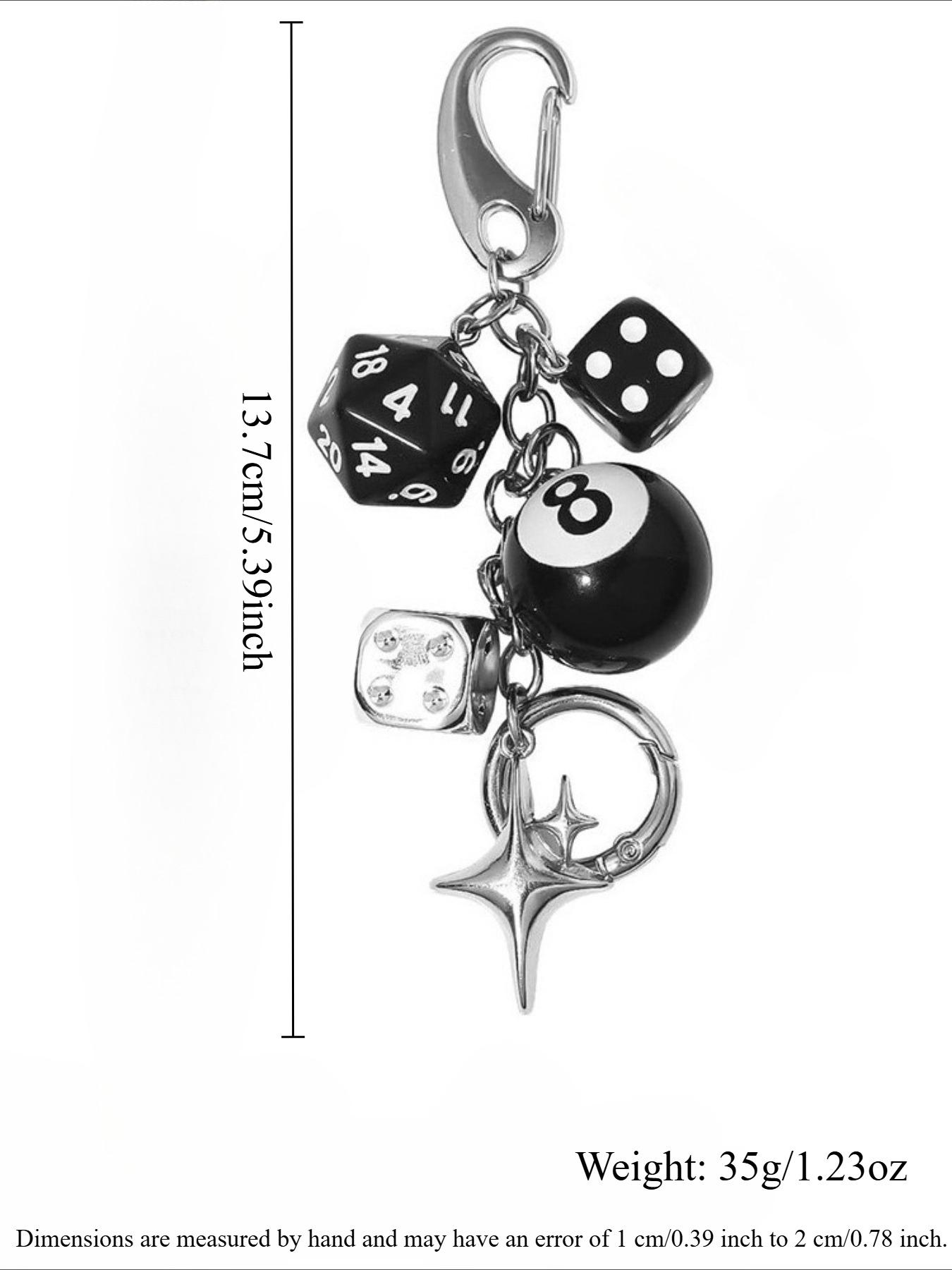 Trendy Y2K Dice Keychain, Punk Style Star Design, Unisex Fashion ...