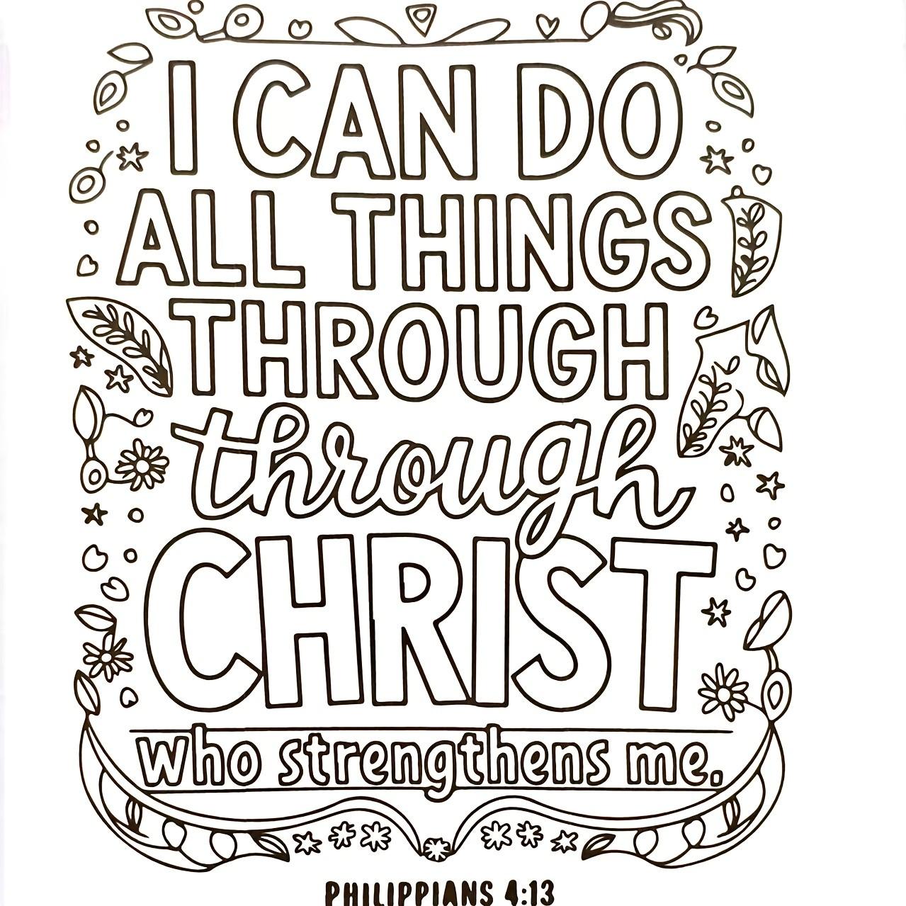 Luxury Adult Coloring Book 24 Pages Bible Verse Theme, 7.87x7.87 Inches ...