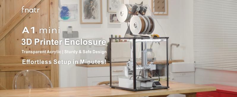 FNATR 3D Printer Enclosure for Bambu Lab A1 Mini - Fume & Odor Control ...