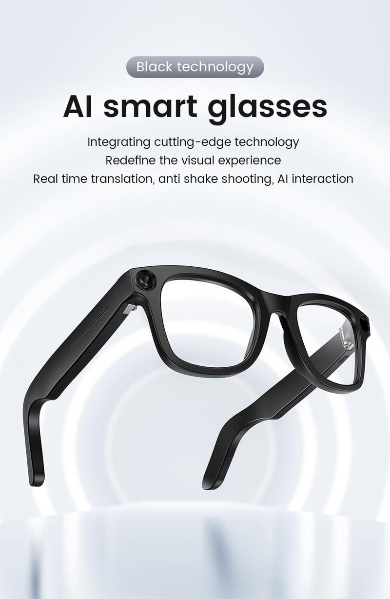 2026 AI Smart Glasses with 800W HD Camera & 1080P, Bluetooth, AI ...