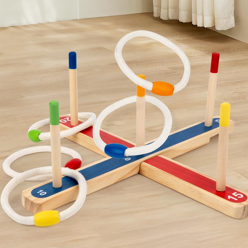 Colorful Box Parent-Child Interactive Ring Toss Toy, Includes Two Long ...