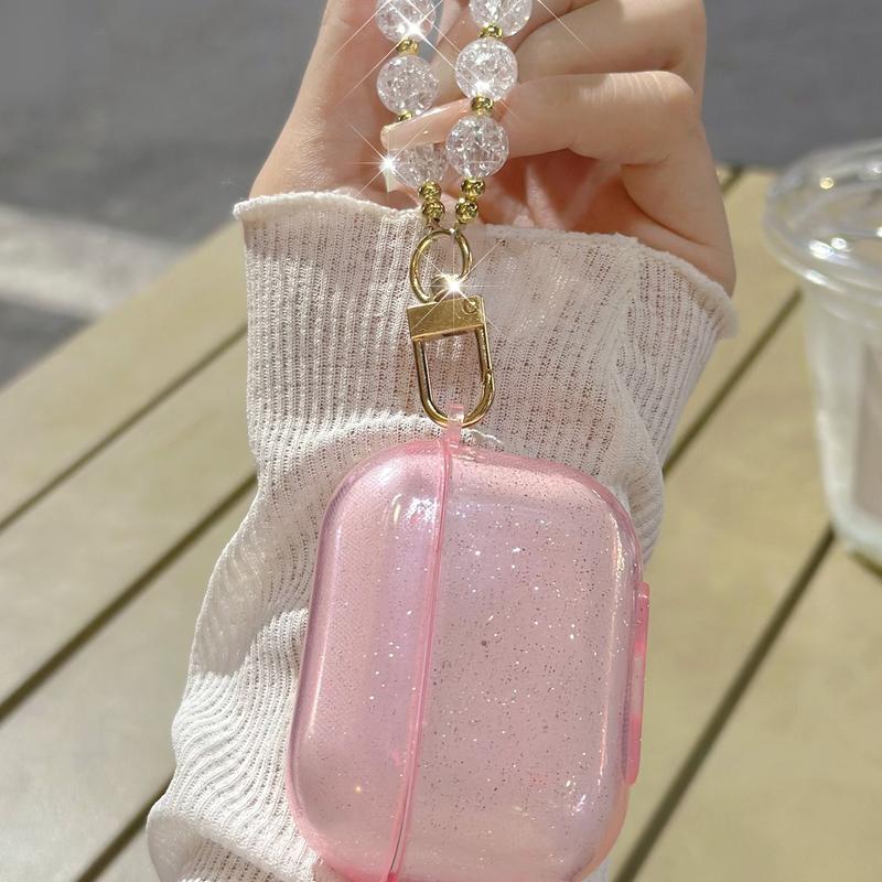 Glitter Decor Earphone Case with Chain, Earphone Protective Case ...