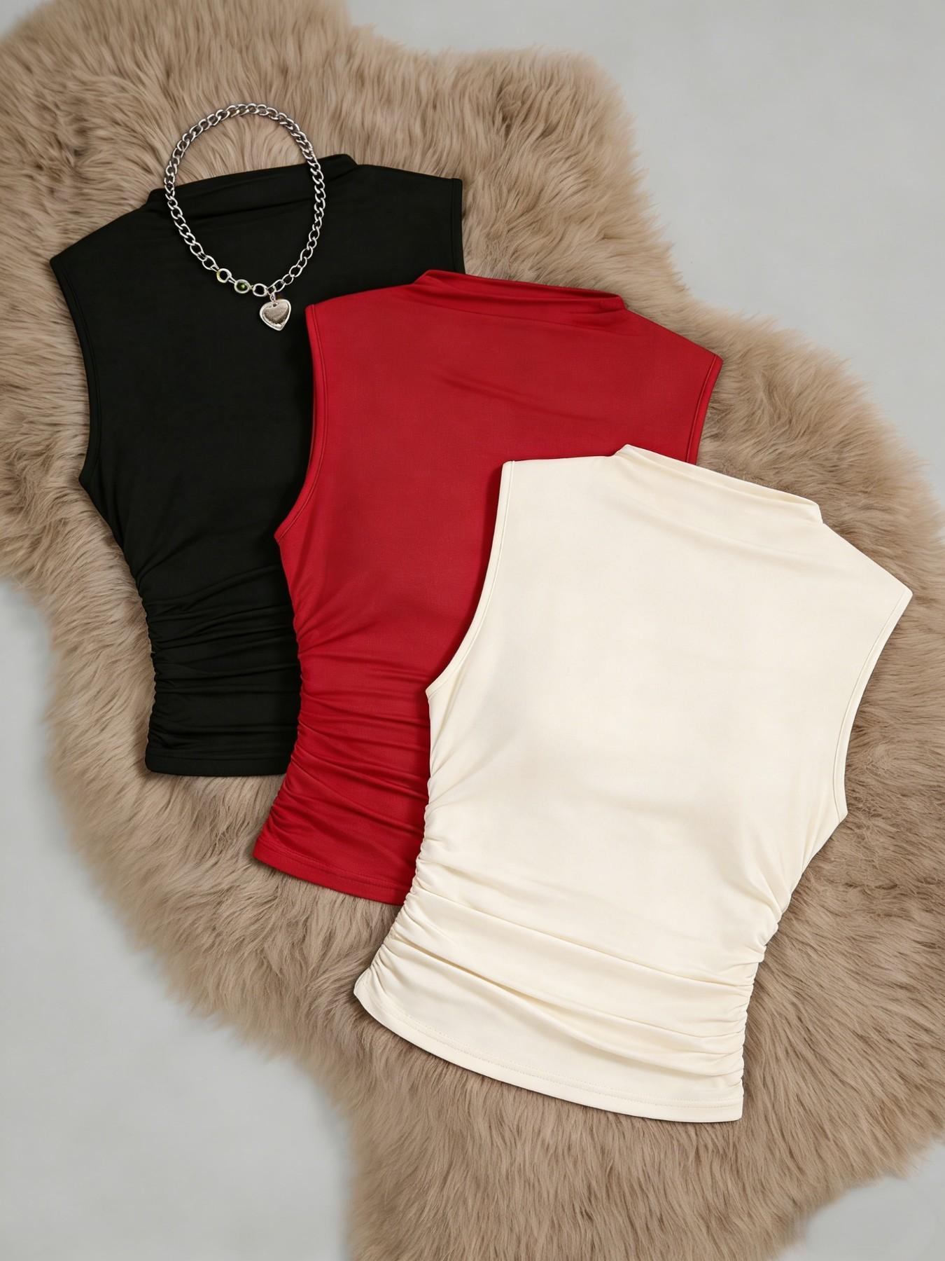 Women's Soft Sleeveless Vest Casual Everyday Homewear Three-Piece Set ...
