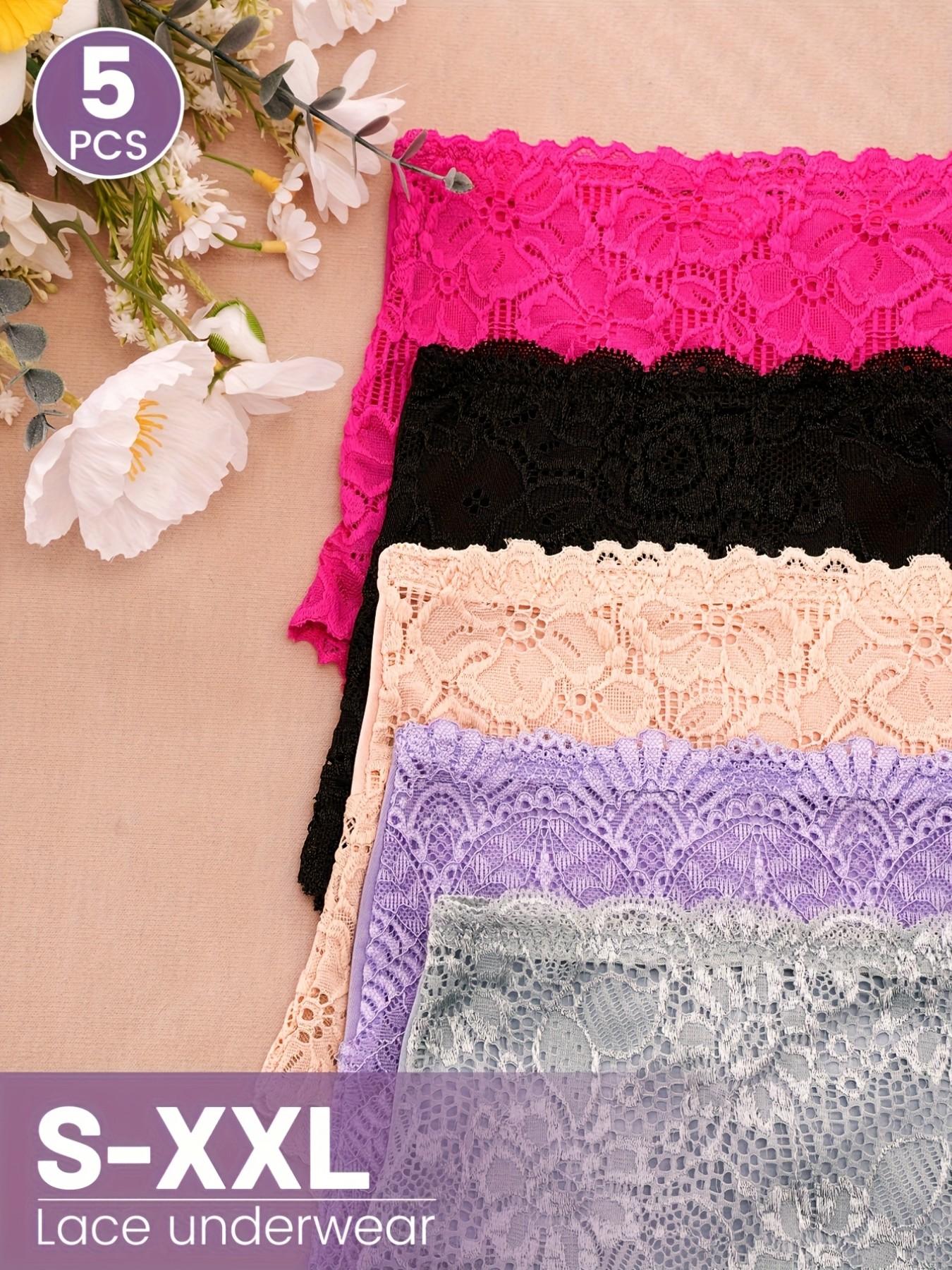 Women's Lace Underwear Set Lingerie, High-Waisted Belly Control Panties ...