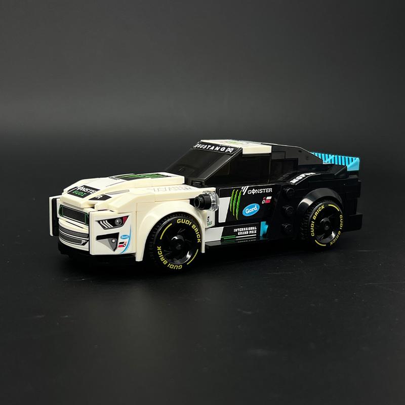 Racing Muscle Car Building Blocks Toy Set with Driver Figure Doll ...