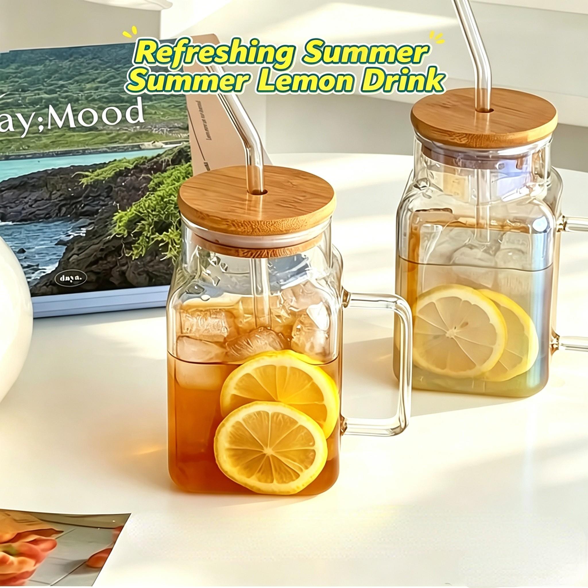 New Square Glass Milk Tea Cup, Fashion Straight Cylinder Design with ...
