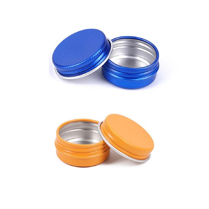 4pcs Round Thread Aluminum Boxes, Aluminum Jars, Blue Metal Cosmetic ...