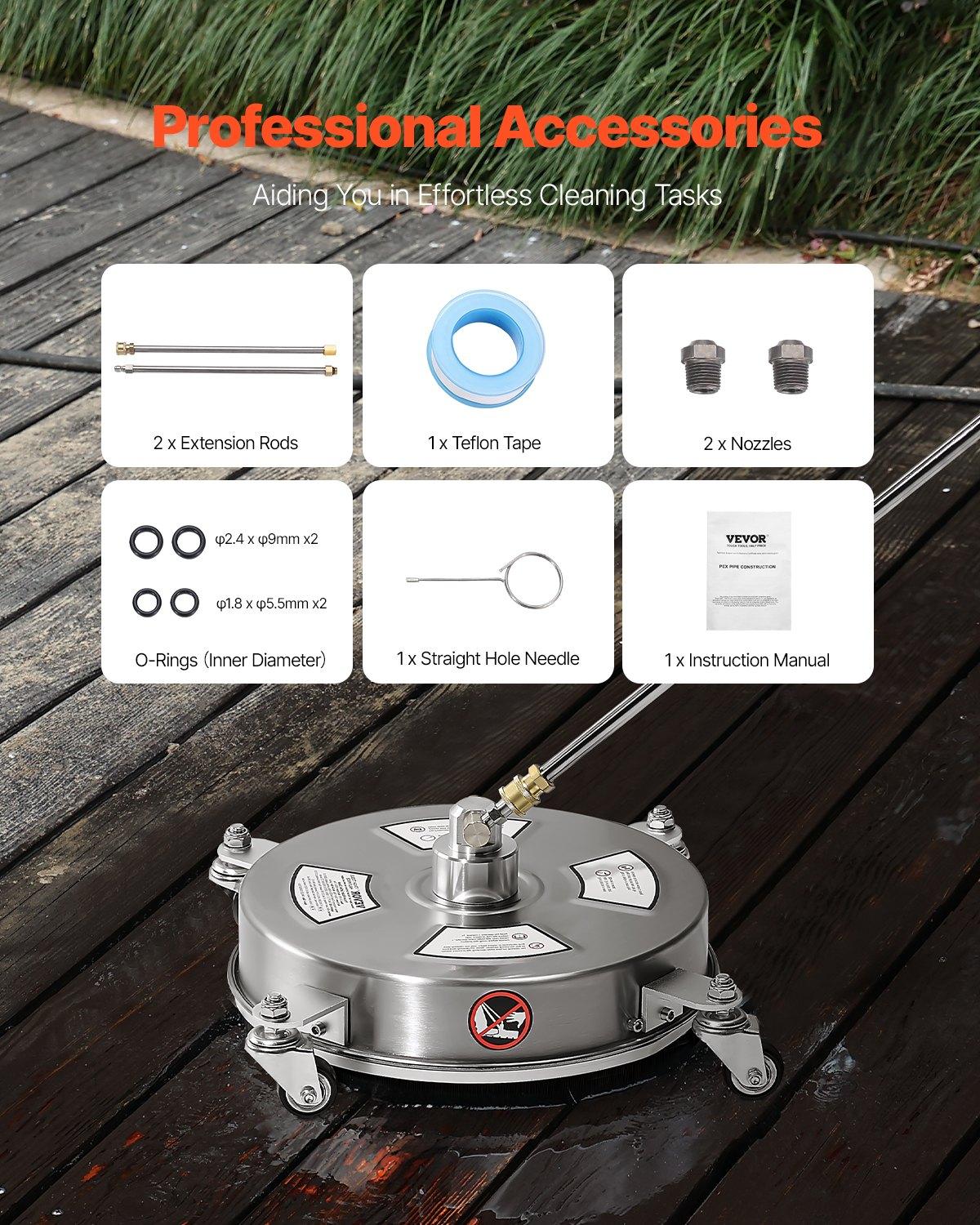 【DealsForYouDays】VEVOR 14" Pressure Washer Surface Cleaner, Stainless ...