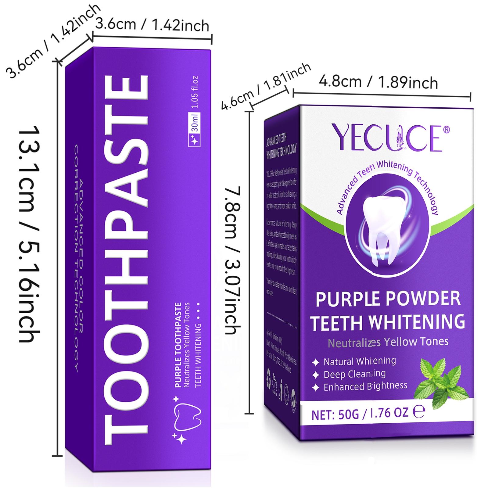 Purple Toothpaste & Purple Tooth Powder, 2 Counts/set Deep Cleansing ...