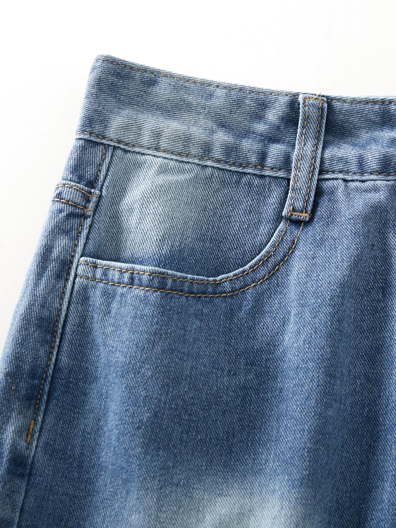 Women's Summer Fringe Split Denim Skirt, High Waist Midi Dress, Casual ...