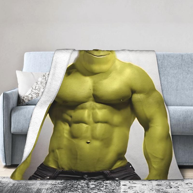Viral TikTok Buff Shrek Blanket, Super Soft Cozy Throw with Muscular ...