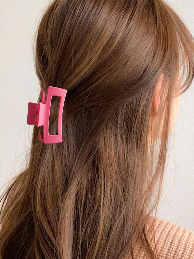 6pcs Ladies Matte Matte Frosted Rectangular Grab Clip Spring Color ...