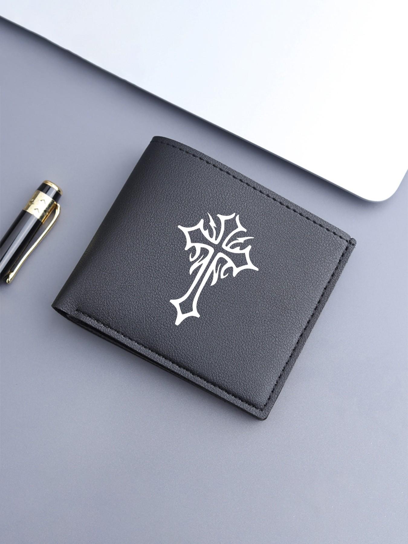 Gothic Thorn Cross Print Men's Wallet, Unisex Card Holder, Fashion ...