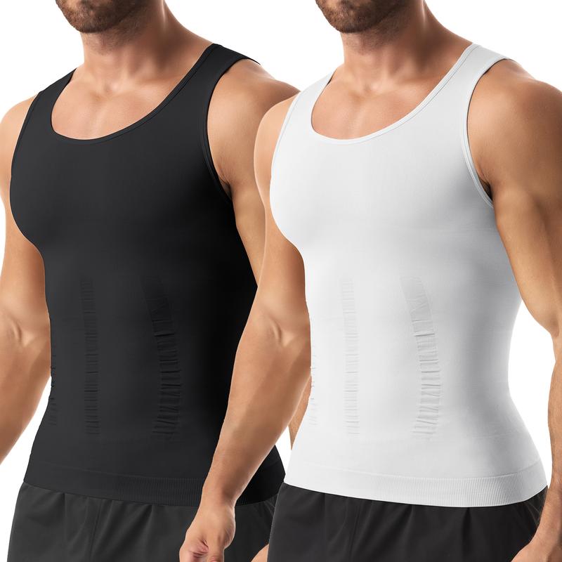 1-2 Pack Menswear Christmas Gifts Men Compression Shirt Body Shaper ...