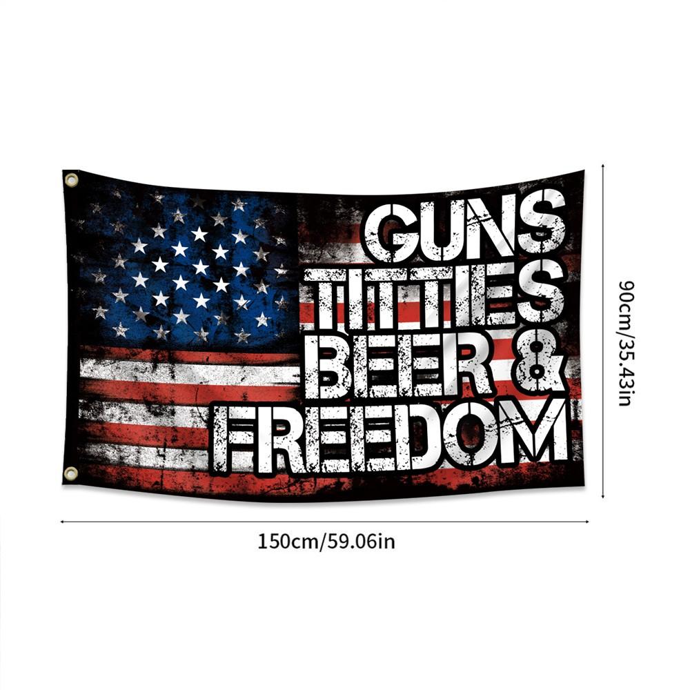Funny American Flag Banner, 3x5 Feet, Durable Hanging Men's Cave Wall ...
