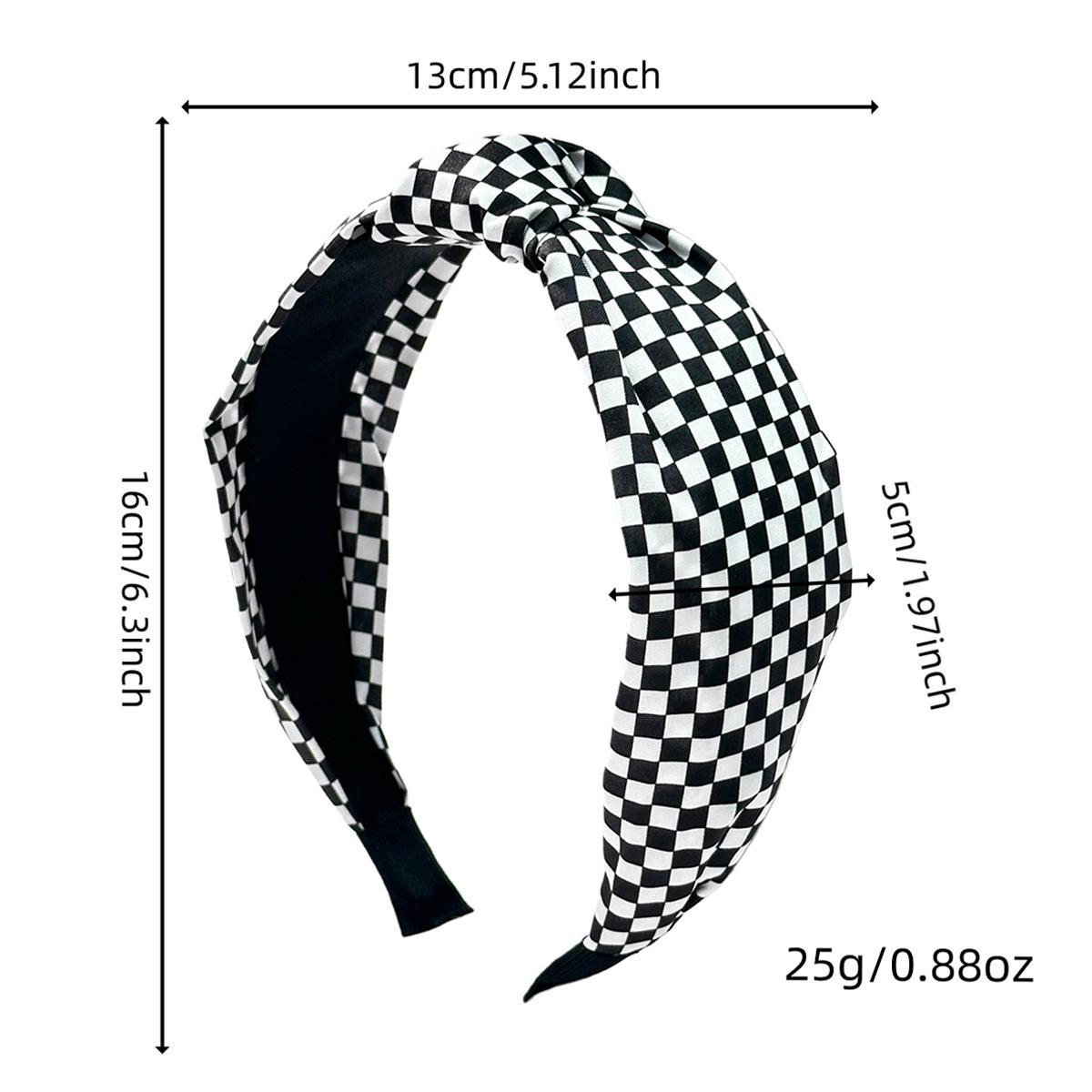 Women's Minimalist Black & White Plaid Sports Headband - Versatile Hair ...