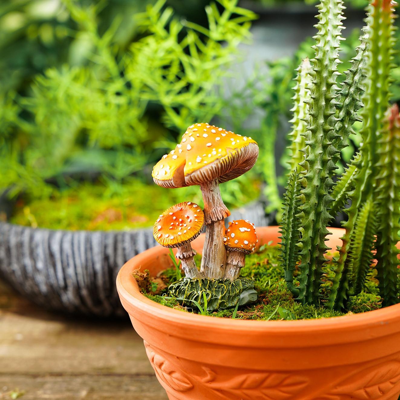 Whimsical Colorful Mushroom Garden Statues | Fairy Tale Outdoor Decor ...
