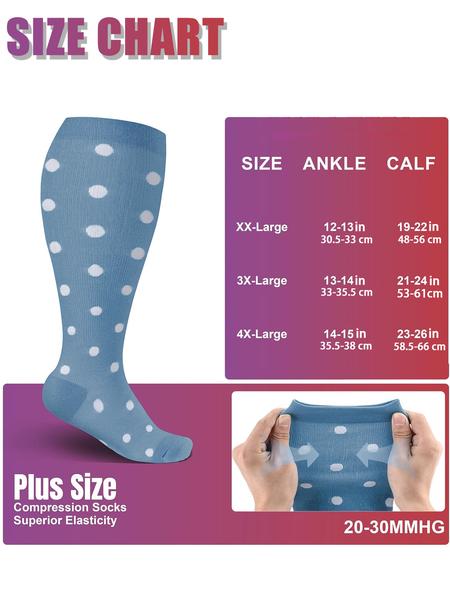 Plus Size Compression Socks for Men & Women, 20-30mmhg Wide Calf ...