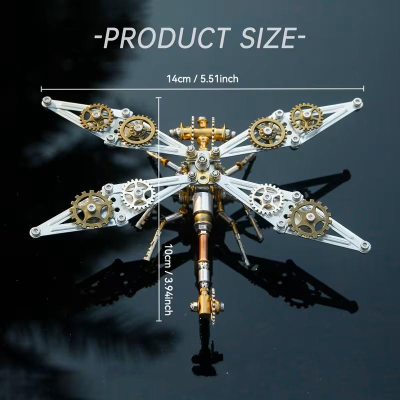 DIY Mechanical Punk Dragonfly Model Kit, 3D Insect Puzzle Assembly Set ...