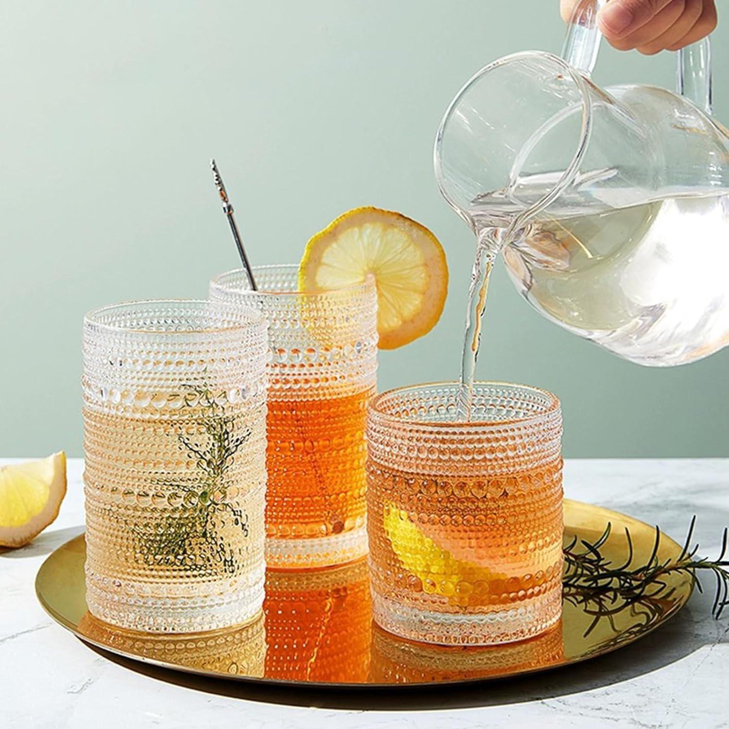 4/8 Pack Vintage Classic Hobnail Drinking Glasses, 12oz/360ML Highball ...
