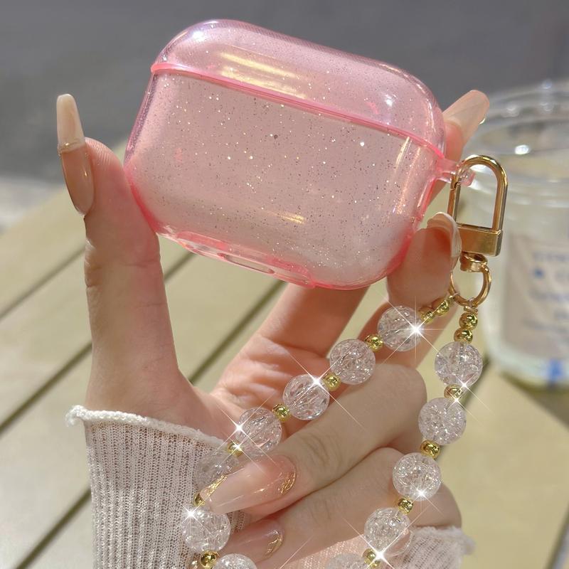 Glitter Decor Earphone Case with Chain, Earphone Protective Case ...