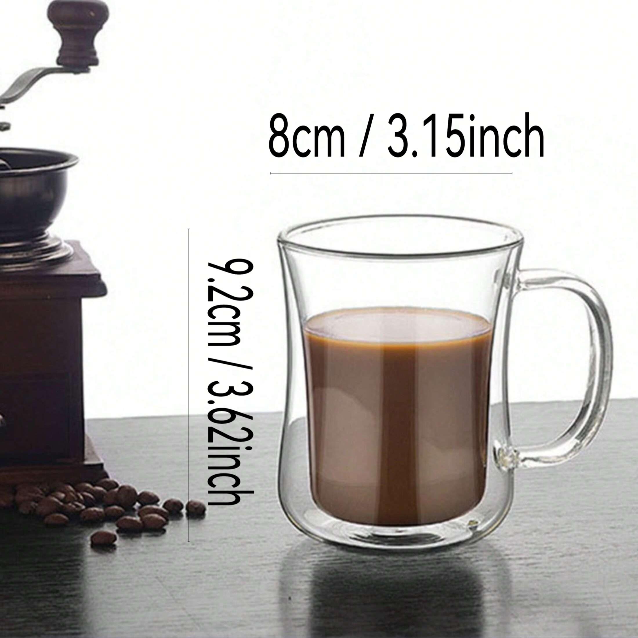 2-4 Piece Glass Coffee Cups, Coffee Glasses, Dual Layer Insulated Glass ...