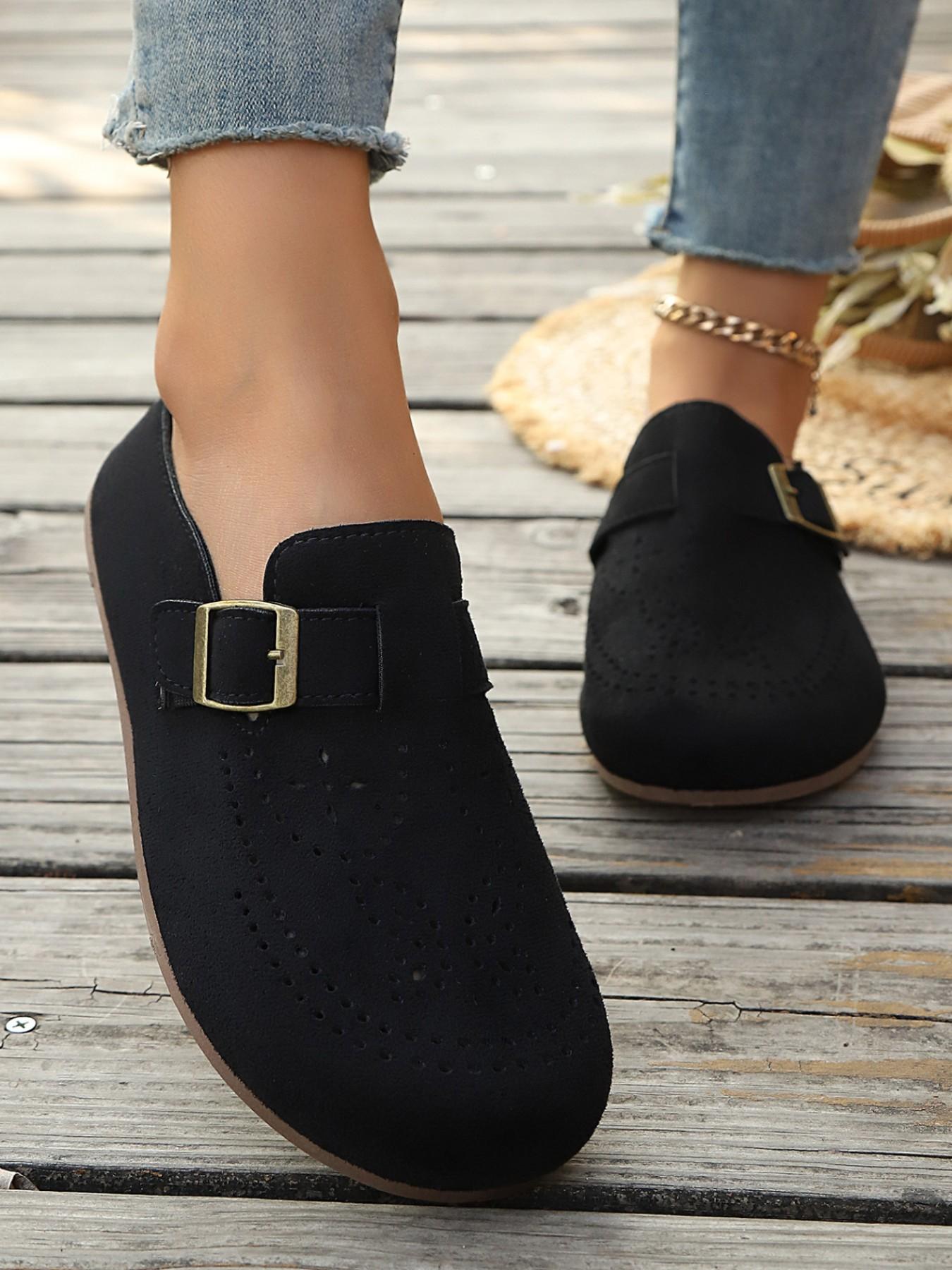Women's Vintage Casual Slide Slippers, Textile Material, Rubber Sole ...