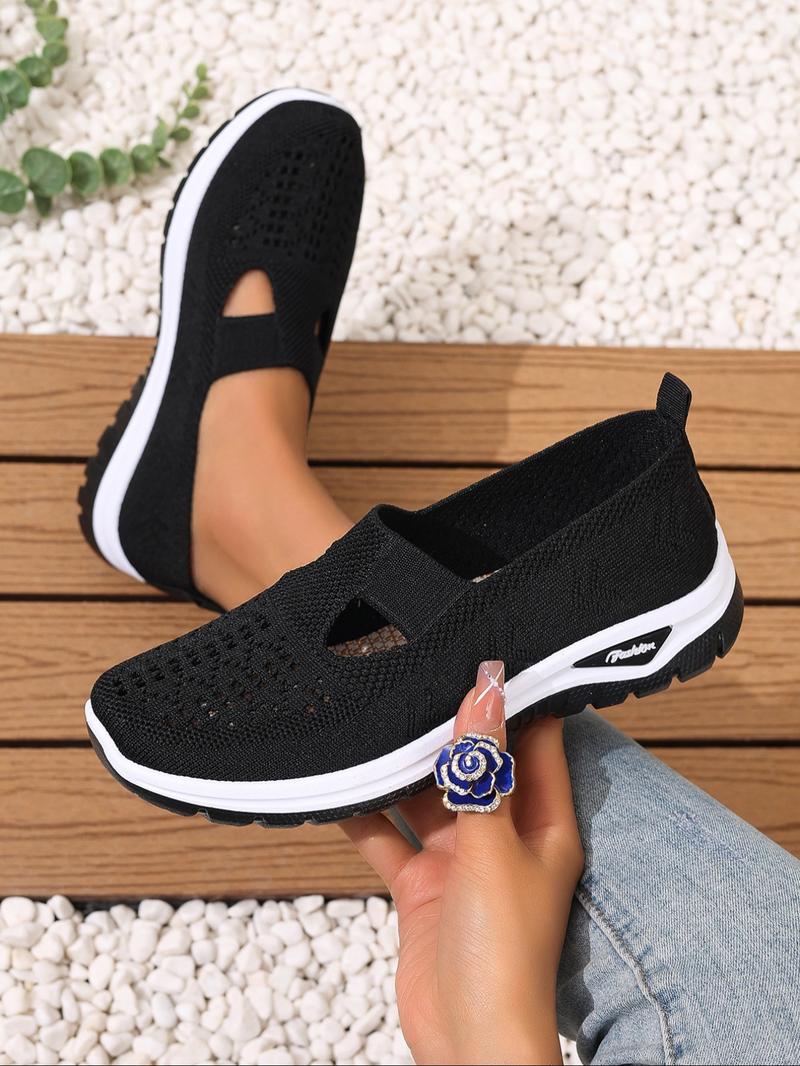 Women's British Style Slip-On Casual Shoes, Comfortable Low Top Flat ...