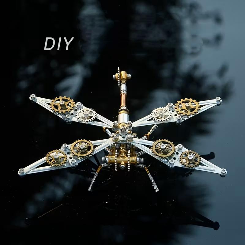 DIY Mechanical Punk Dragonfly Model Kit, 3D Insect Puzzle Assembly Set ...