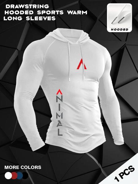 Men's Fashion Hooded Long Sleeve Sweatshirt, Casual Fitted Design, All ...