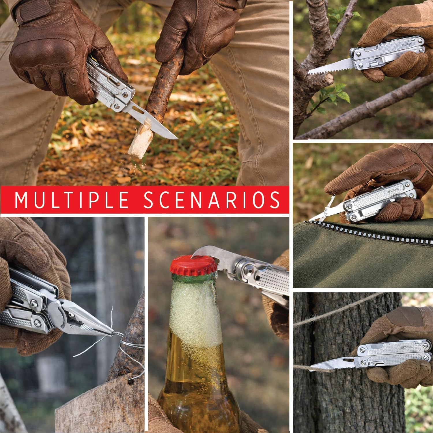 EDGE Multi-Tool Pliers, 14-in-1 Stainless Steel Multitool with ...