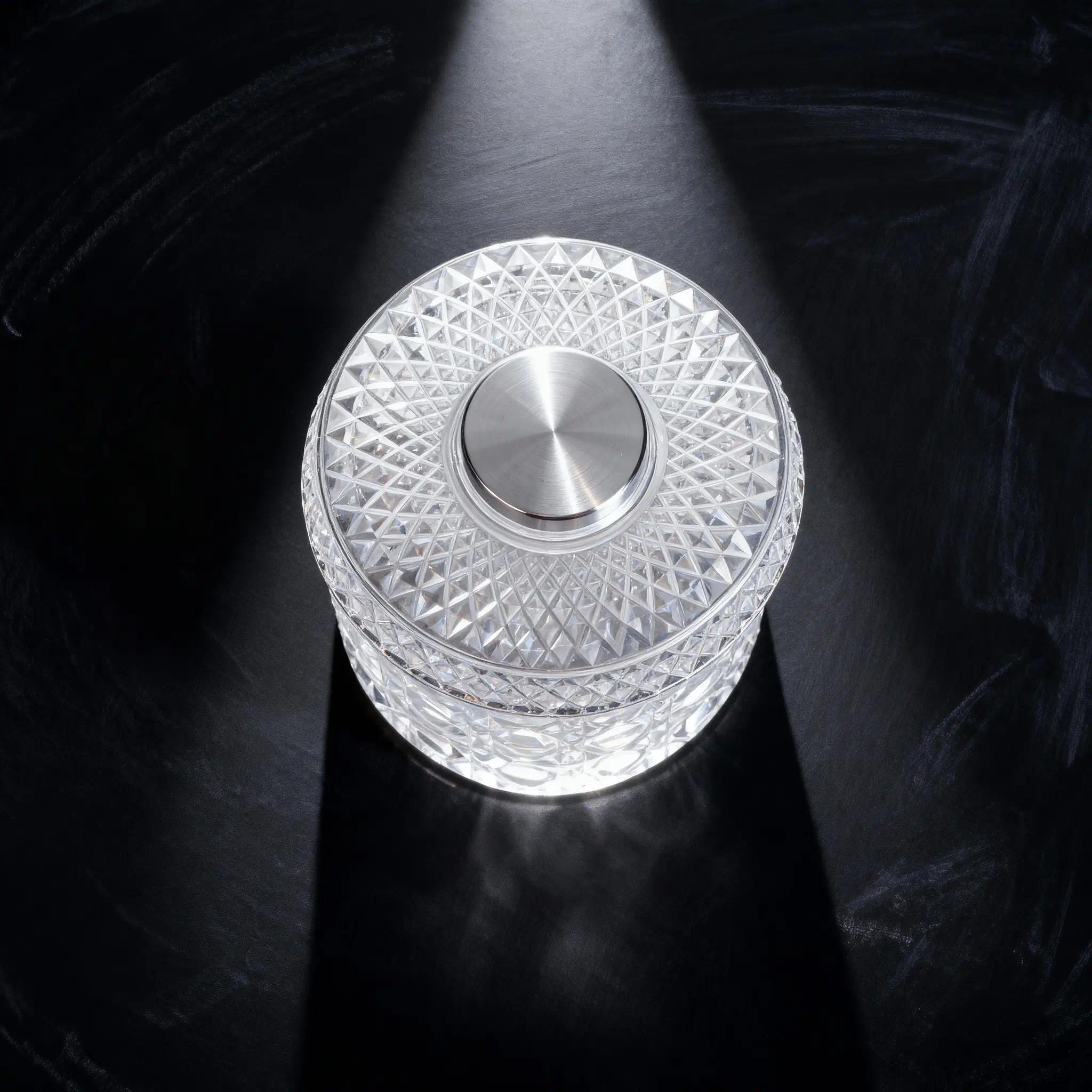 2 pieces of luxurious 360° rotating crystal glass – star-shaped cut ...