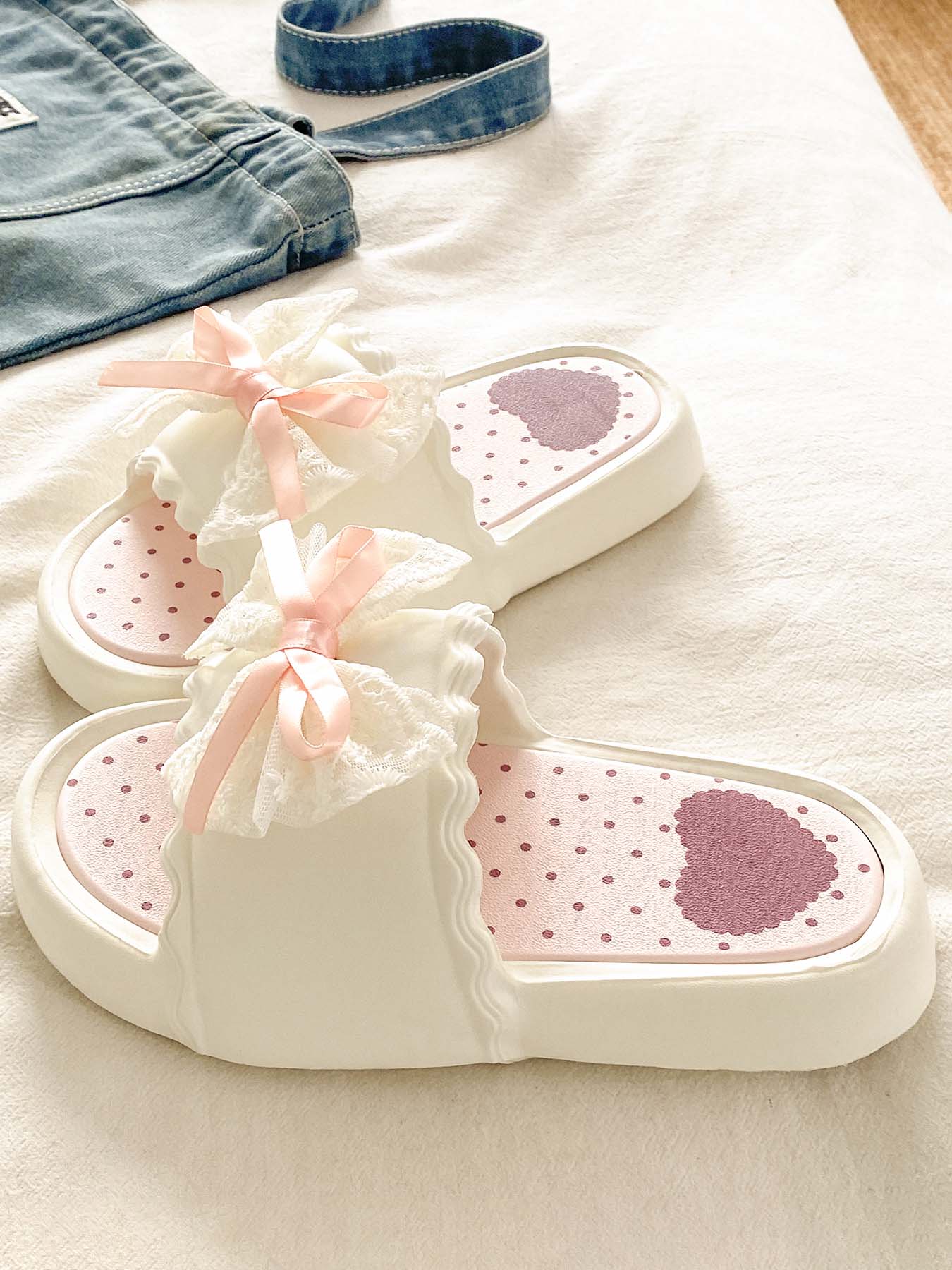 Summer Sweet Bow Simple One-Strap Eva Sandals for Women, Soft Sole ...