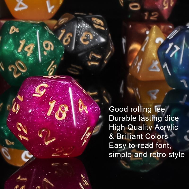 DND Dice Set - Polyhedral Dice, D&D Dice Sets with bag,dice sets of D4 ...