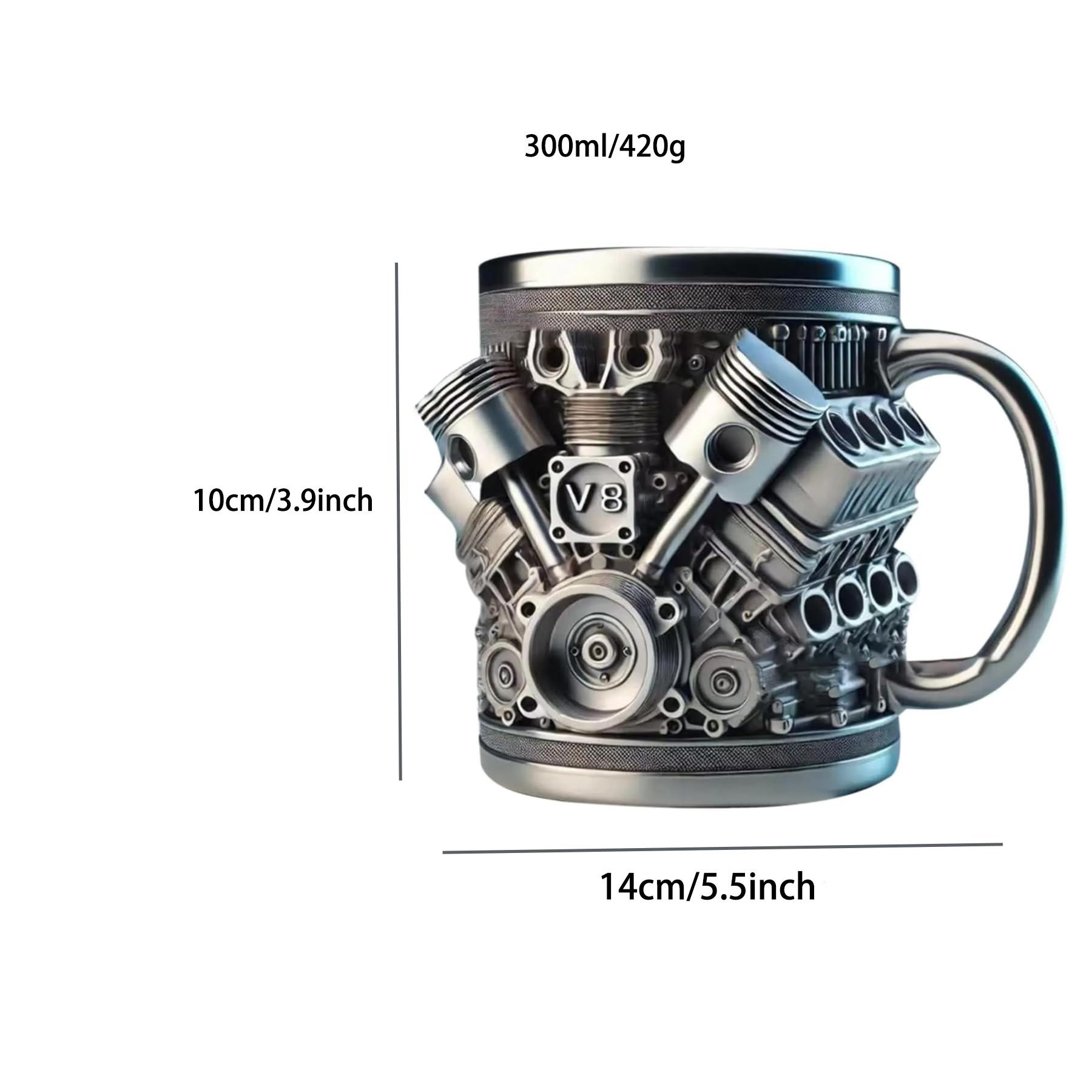 V6/V8 Engine Stainless Steel Coffee Mug - Creative Automobile Style ...
