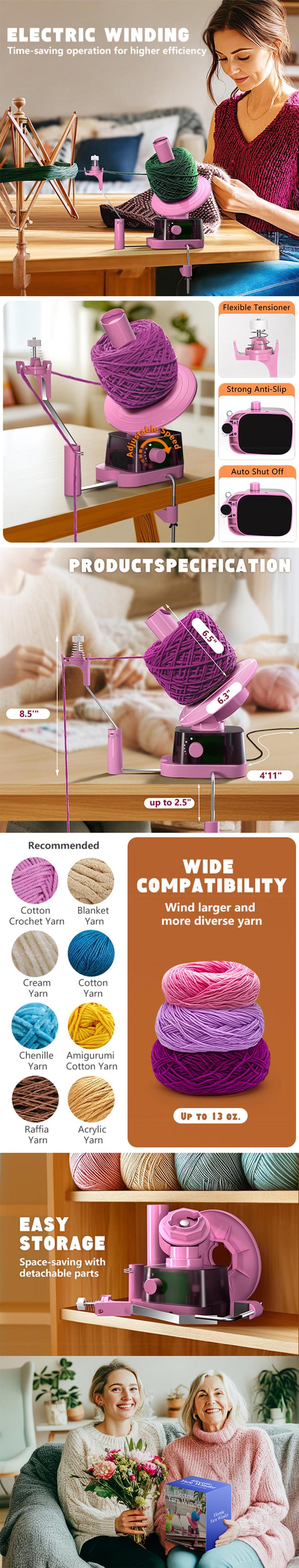 Yarn Winder for Crocheting, Large Capacity Electric Yarn Ball Winder ...