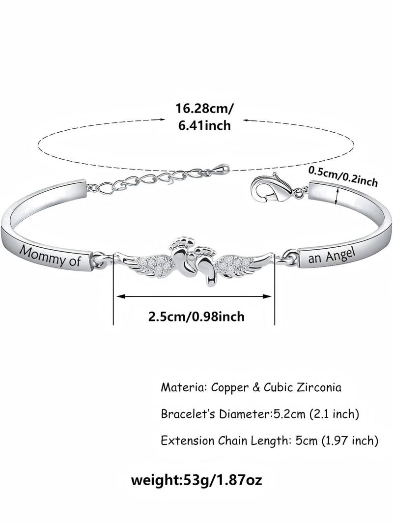 Letter & Wing Design Cuff bracelet, Fashionable Jewelry for Women ...