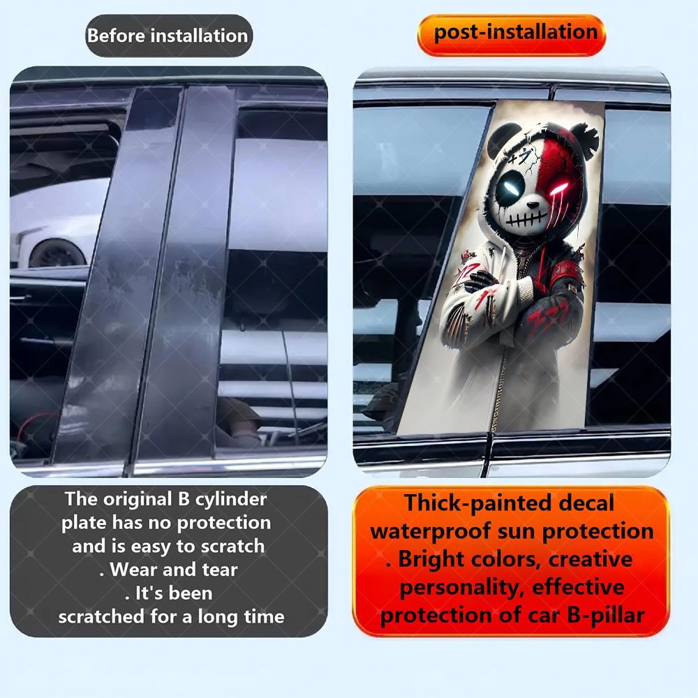 2pc Cartoon Panda Car Stickers, Creative Vinyl Decals, Car Decorative ...