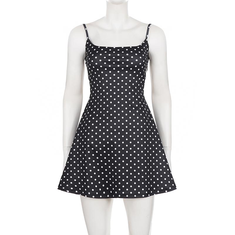 Sexy & Elegant Women's Color Block Polka Dot Print Spaghetti Strap Cami ...