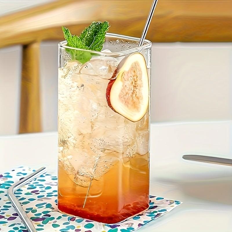 High Borosilicate Glass Water Cup with Lid and Straw, Reusable, Korean ...