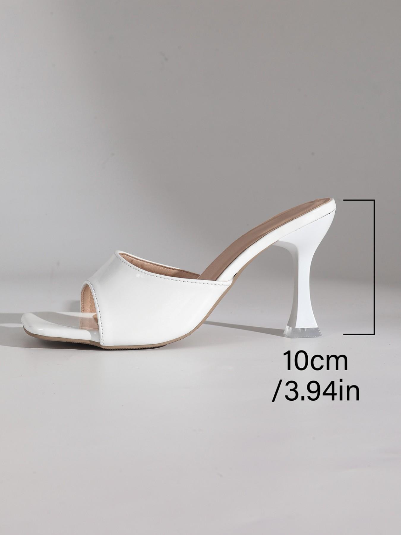 Elegant Office Style High Heel Sandals for Women, Square Toe Thin Heel ...
