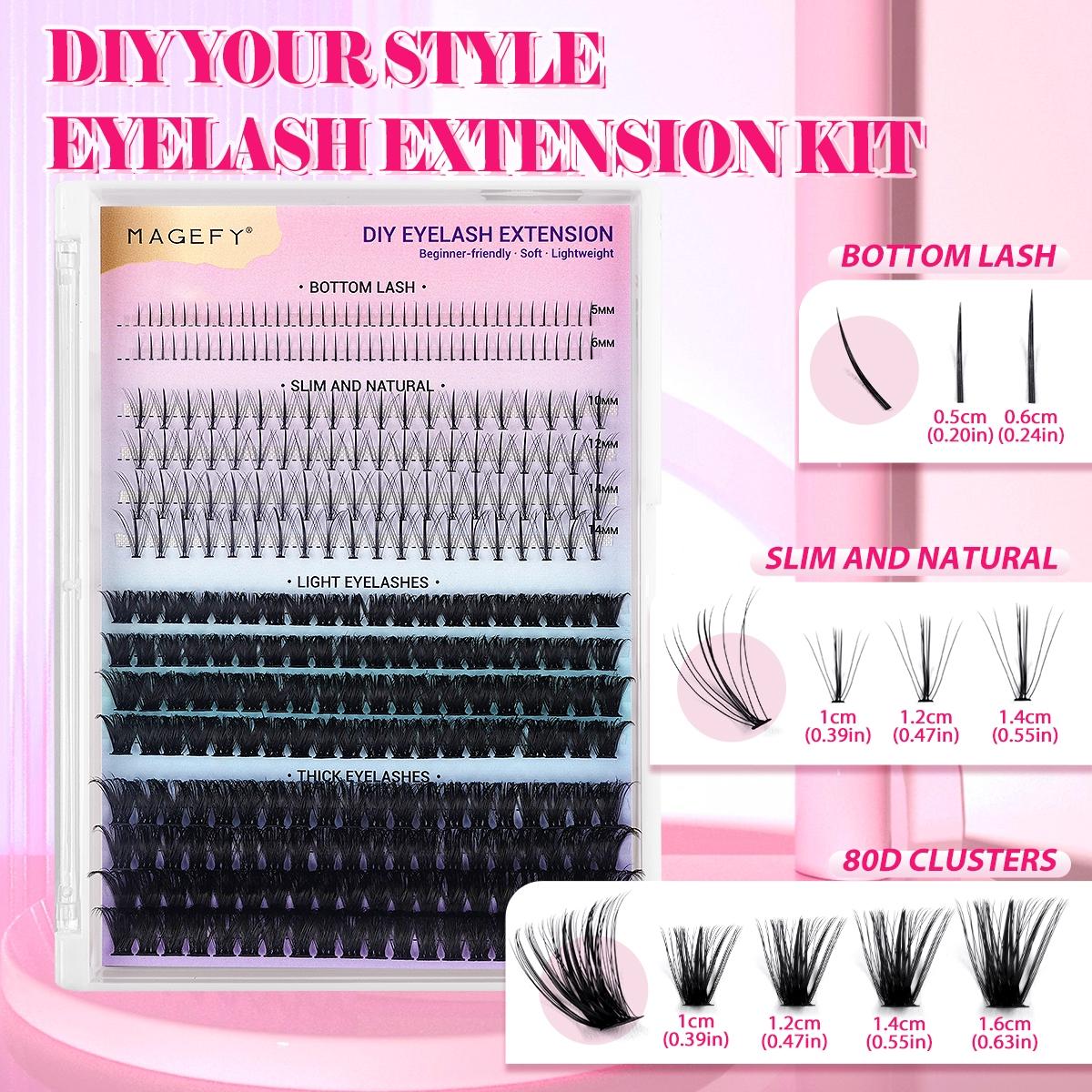 Individual False Eyelashes, Mixed 3 Styles with Bottom Lashes, DIY ...