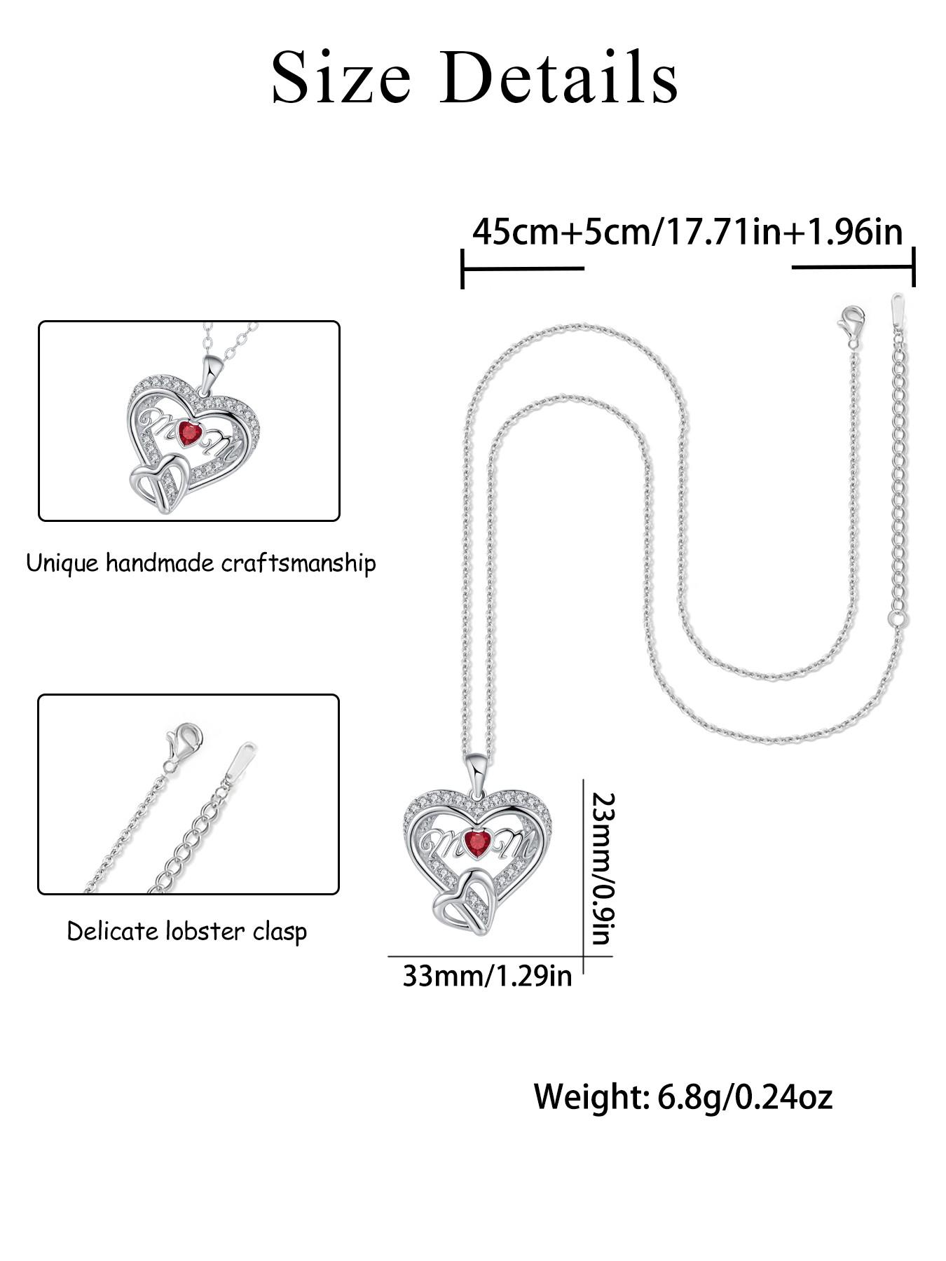 Heart-Shaped Mom Necklace, Elegant Plain Design, Ideal Gift for Mother ...