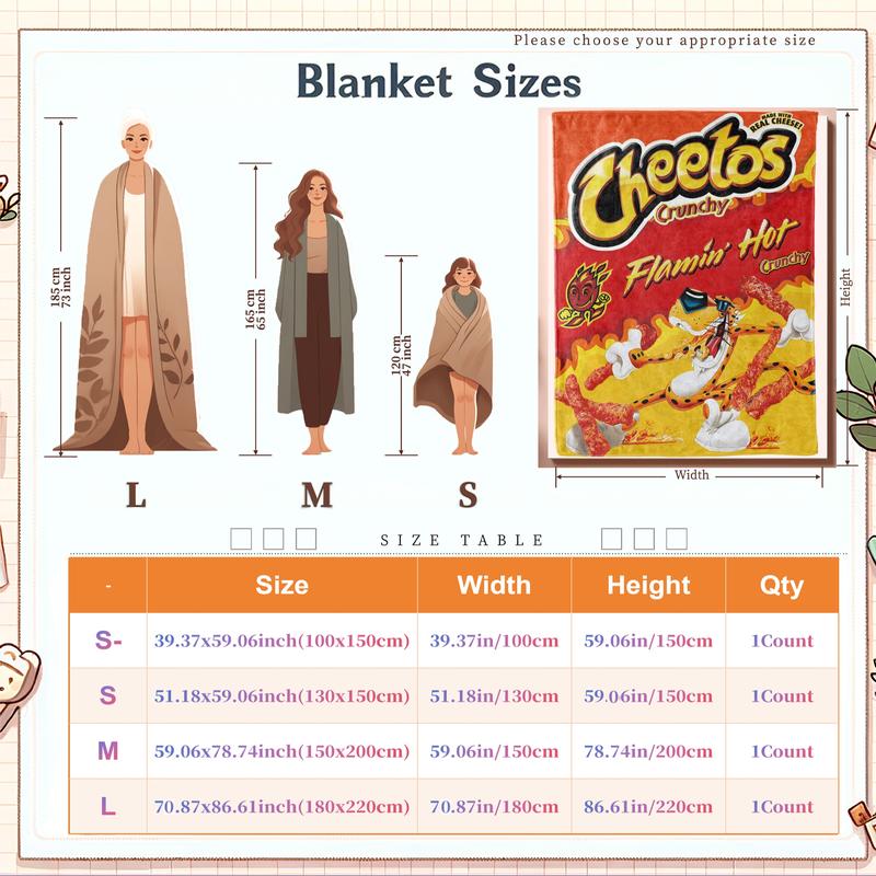 Cheetos Flamin' Hot Themed Flannel Blanket, Featuring Chester Cheetah ...
