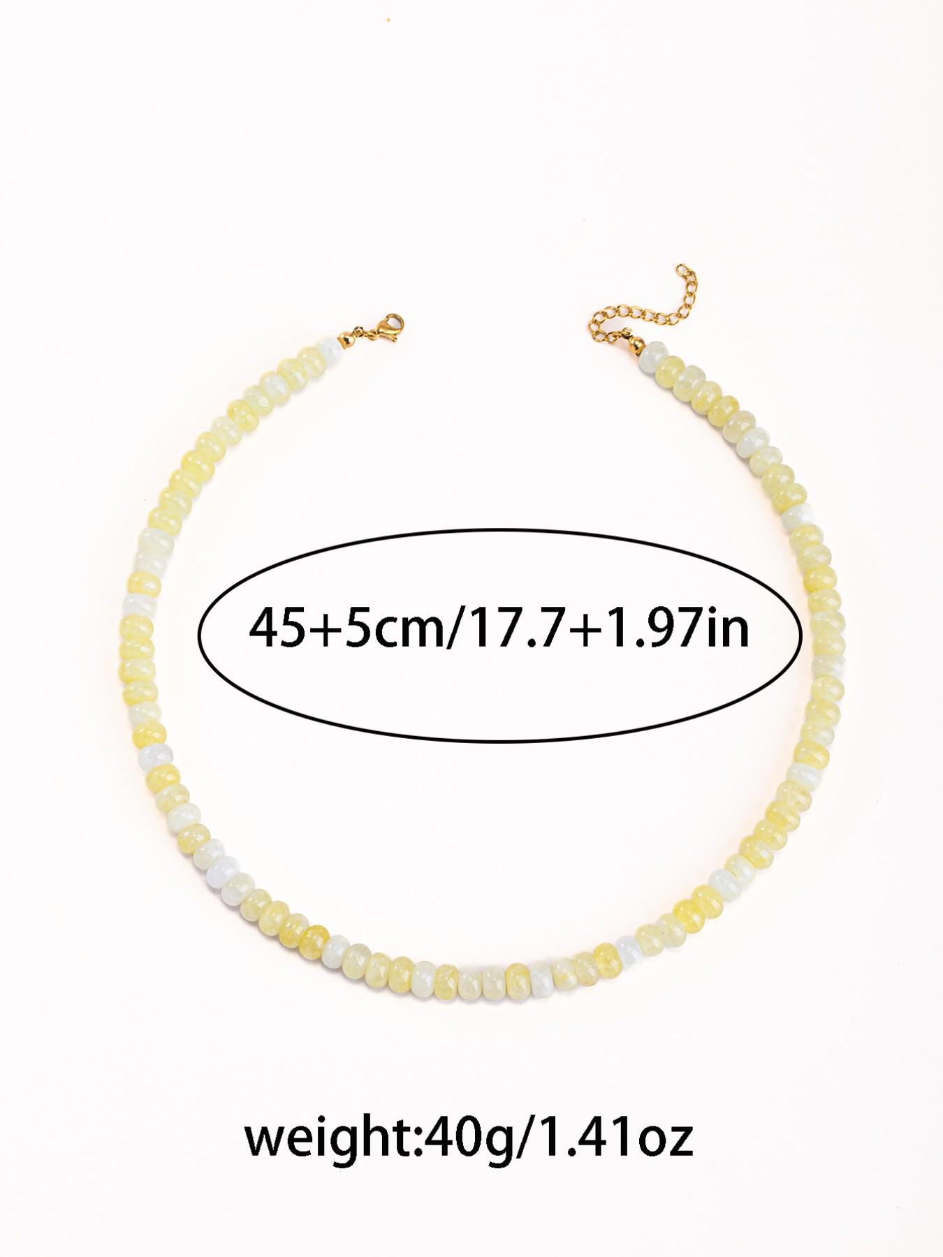 2026 Summer Boho Cool Colorful Imitation Natural Stone Beaded Necklace ...