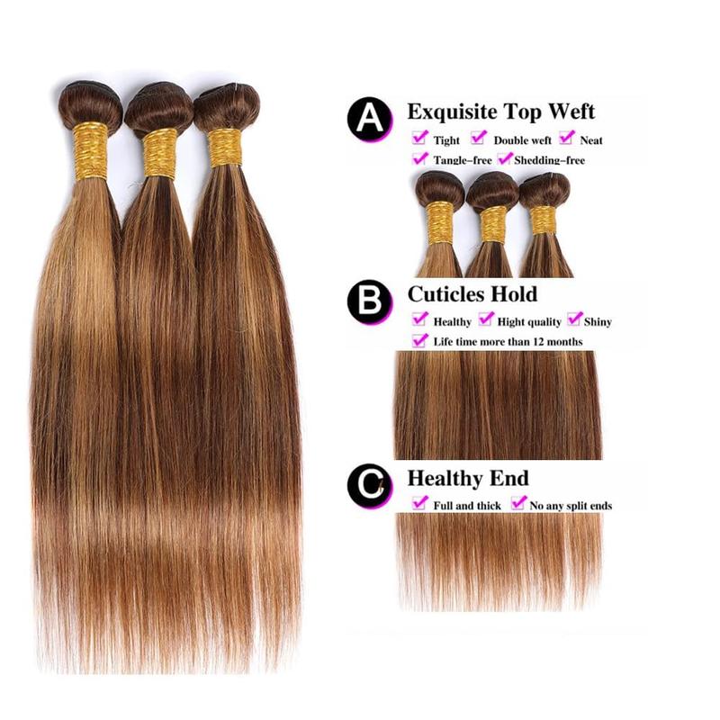 VIPbeauty 12A Human Hair Bundles Honey Blonde Bundles Human Hair 100% ...