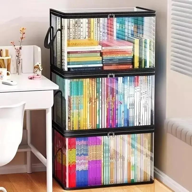 Large Clear Thick Plastic Storage Box with Hinged Lid, Heavy-Duty ...