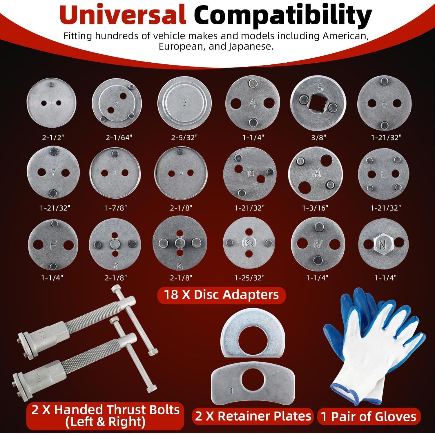 Disc Caliper Compressor Wind Tool 24 count Professional Caliper Tool ...