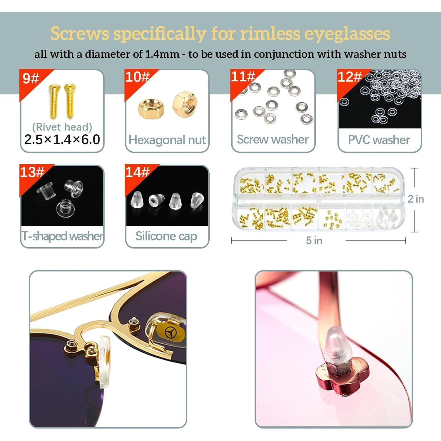 Eyeglass Repair Kit - Glasses Repair Kit with Screws (), Eyeglass Nose ...