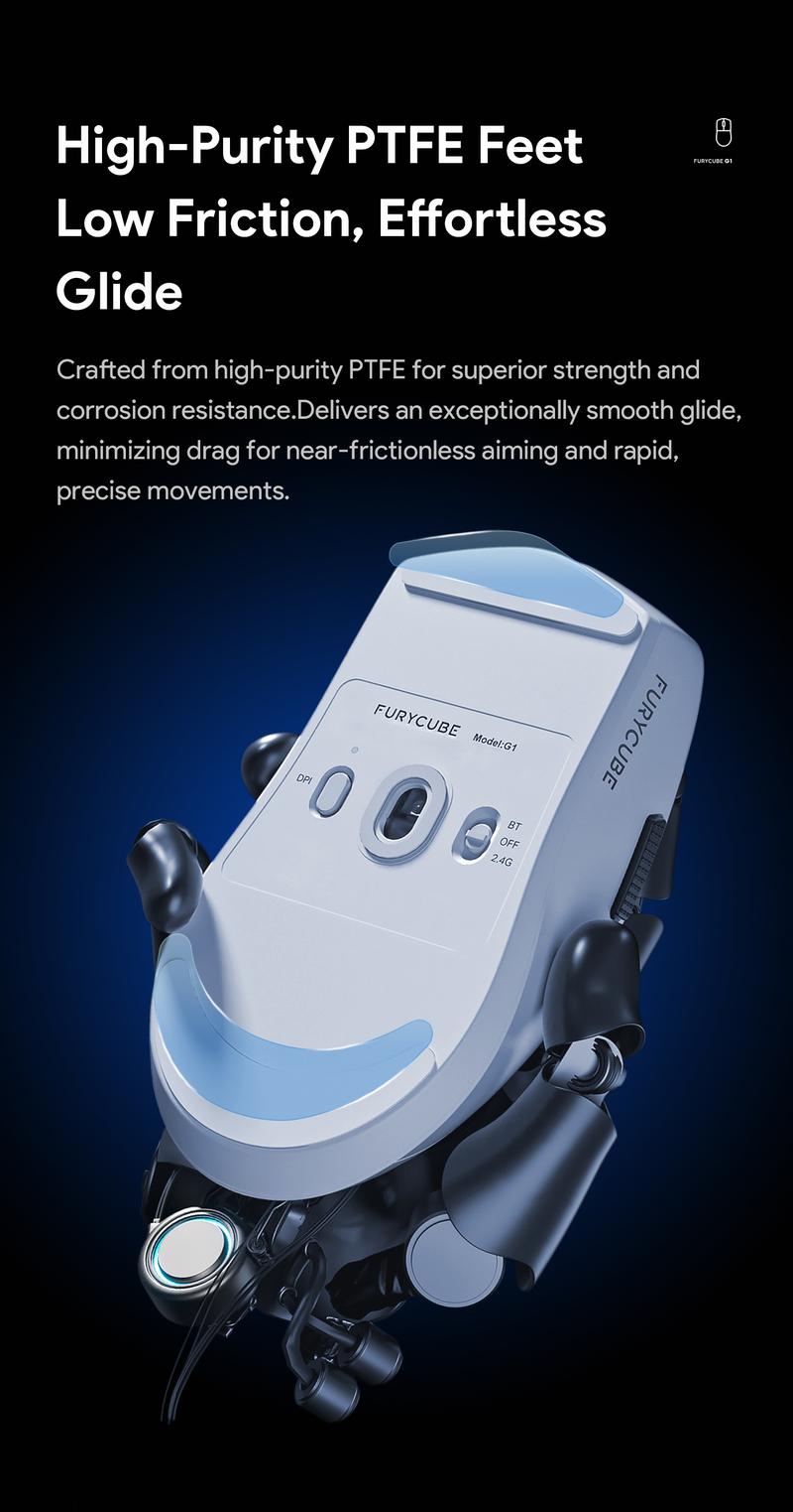 FURYCUBE G1 Lightweight Wireless Mouse DPI MAX10000 Ergonomically ...